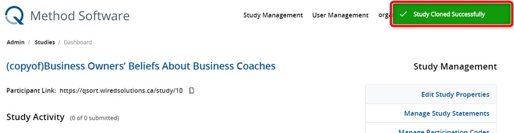 How to Clone a Study | Q Method Software