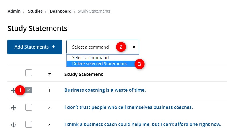 How to Delete Items From the Q-Sort Concourse | Q Method Software