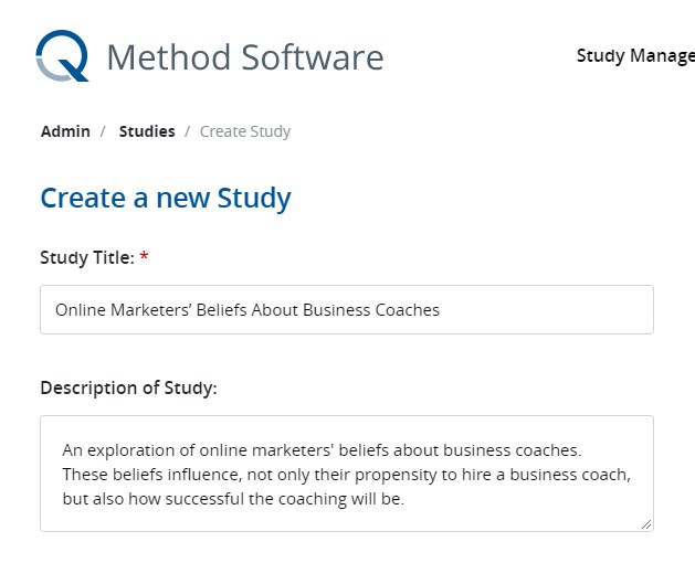 How to Create a Study | Q Method Software